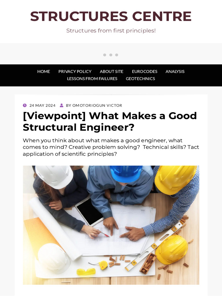 (Viewpoint) What Makes A Good Structural Engineer | PDF | Creativity ...