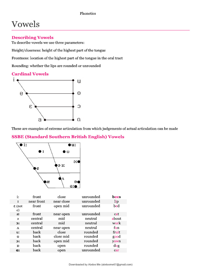 Cardinal Vowels | PDF