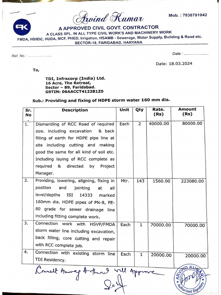 Storm Water Drainage Line | PDF