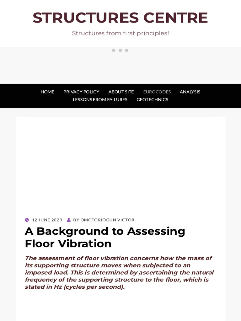 A Background To Assessing Floor Vibration - STRUCT | PDF | Beam (Structure) | Structural Load