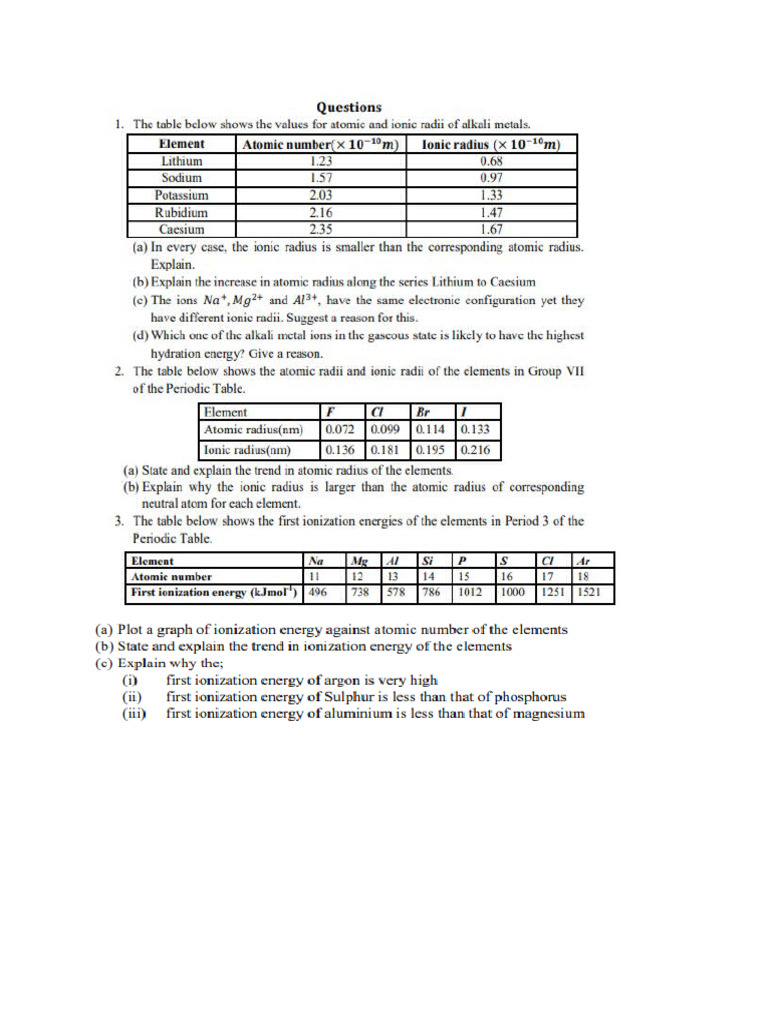 Periodicity Questions | PDF