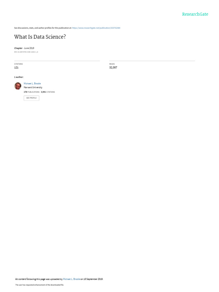 Whatis Data Science Final May 162018 | PDF | Data Science | Science