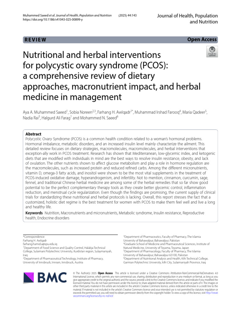 s41043-025-00899-y | PDF | Polycystic Ovary Syndrome | Fat