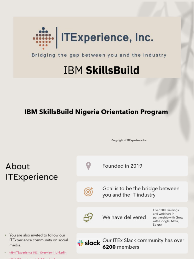 IBM SkillsBuild Nigeria Program Overview | PDF | Computing ...