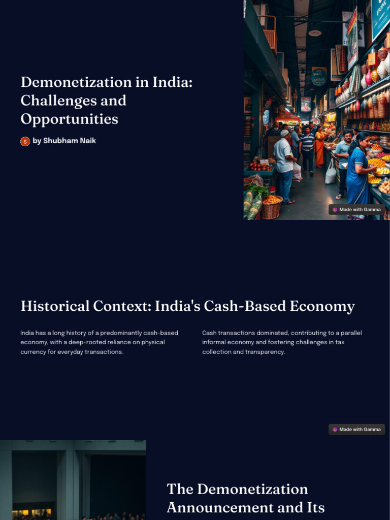 Demonetization in India Challenges and Opportunities | PDF | Cash | Money