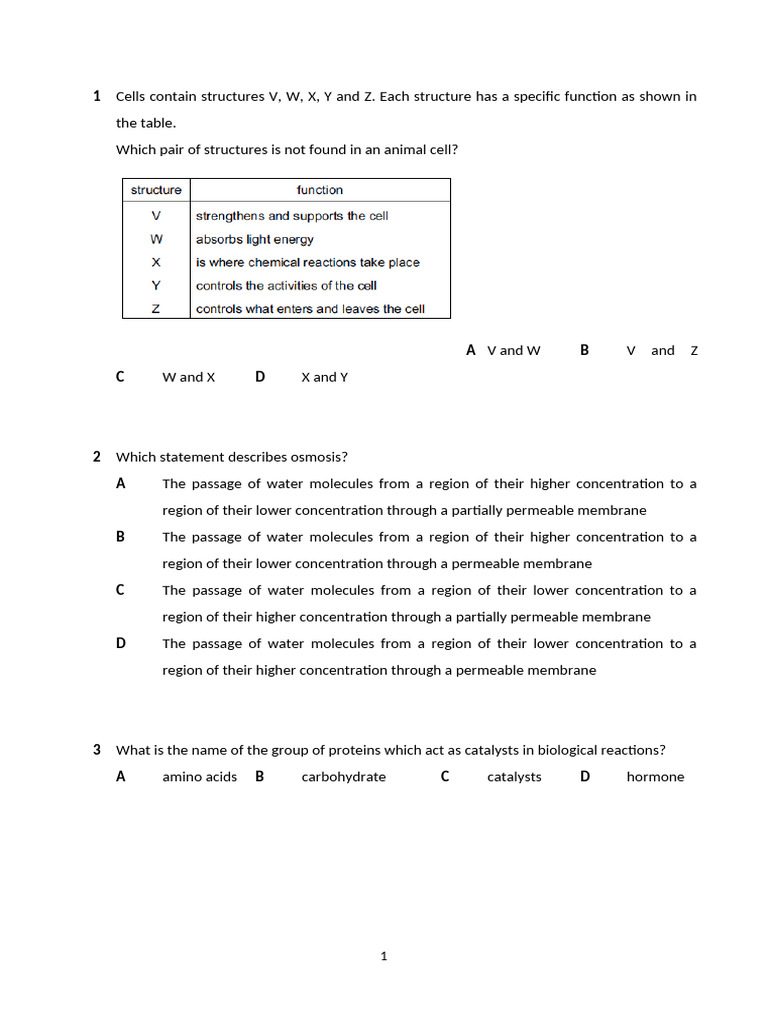 Combined Science P1 - Year End | PDF | Cell Membrane | Density