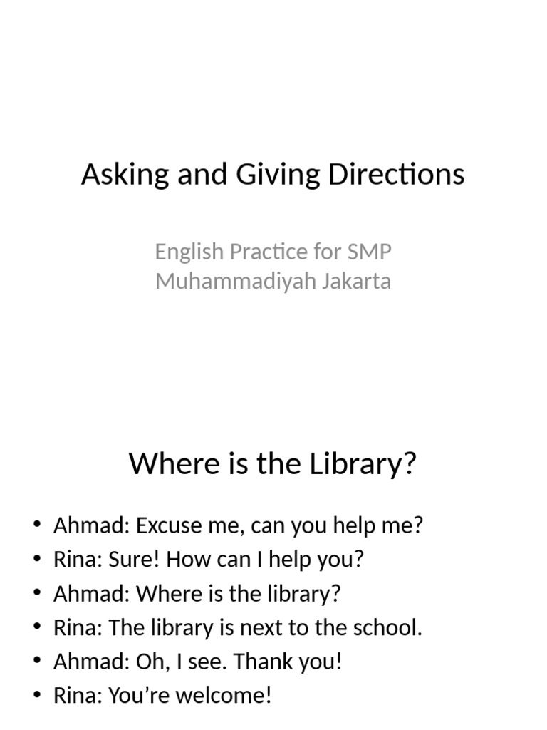 Asking and Giving Directions | PDF