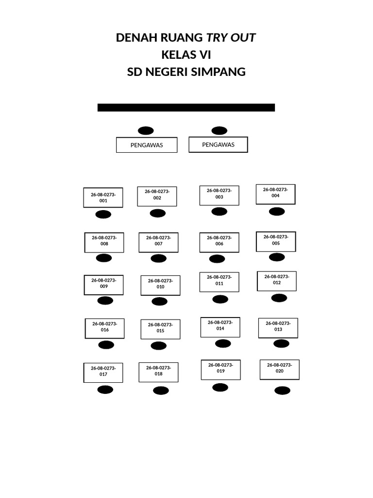 Denah Ruang Ujian Sekolah | PDF