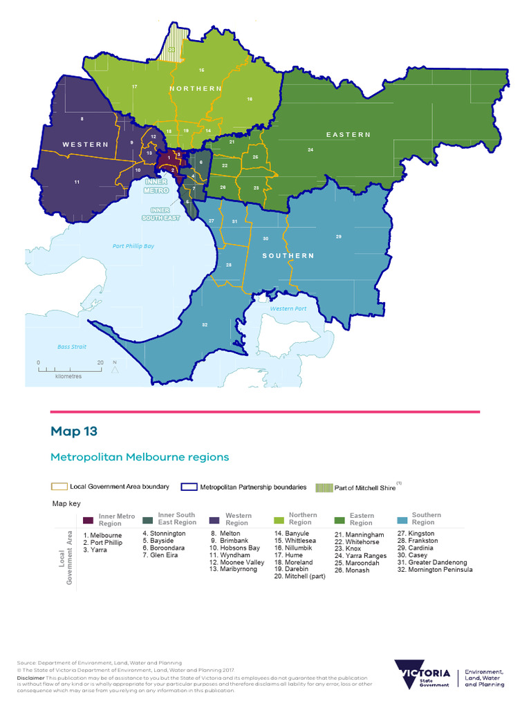 Metropolitan Melbourne Regions Map | PDF | Melbourne