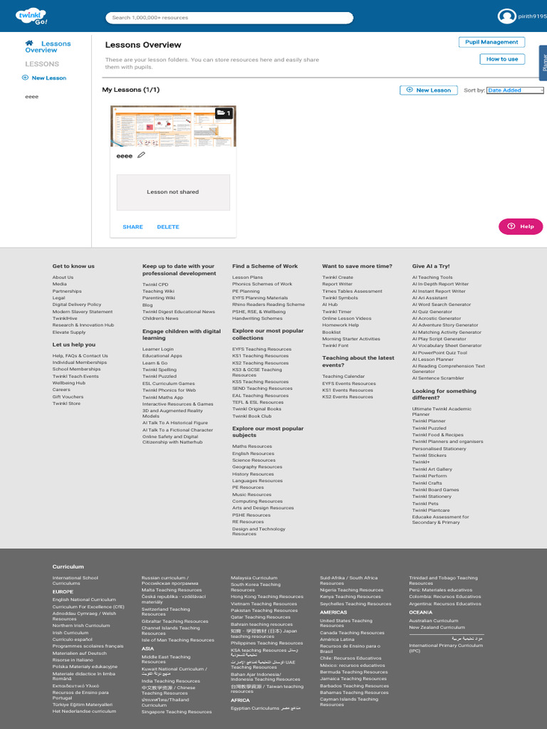 Twinkl - Lessons Overview - Twinkl | PDF | English As A Second Or ...
