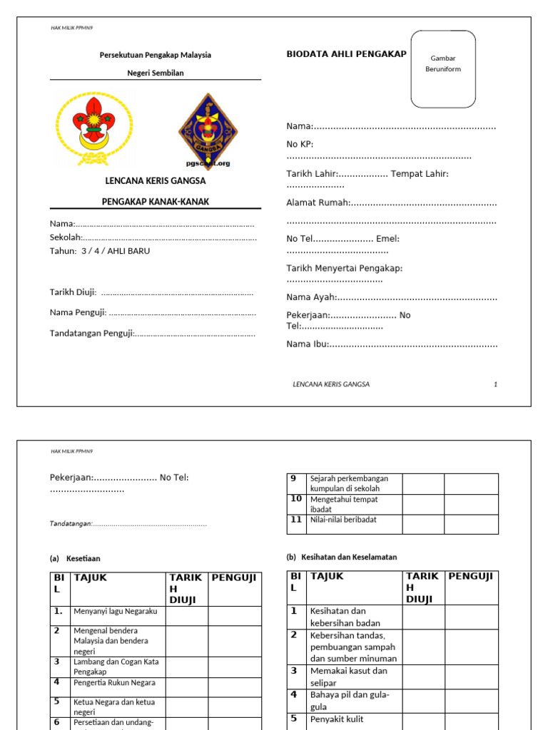 Modul Lencana Keris Gangsa | PDF