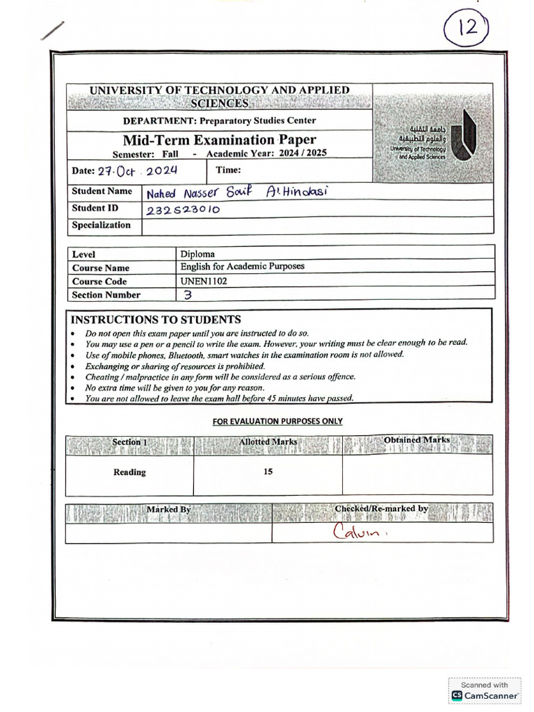 Mid-Term Examination | PDF