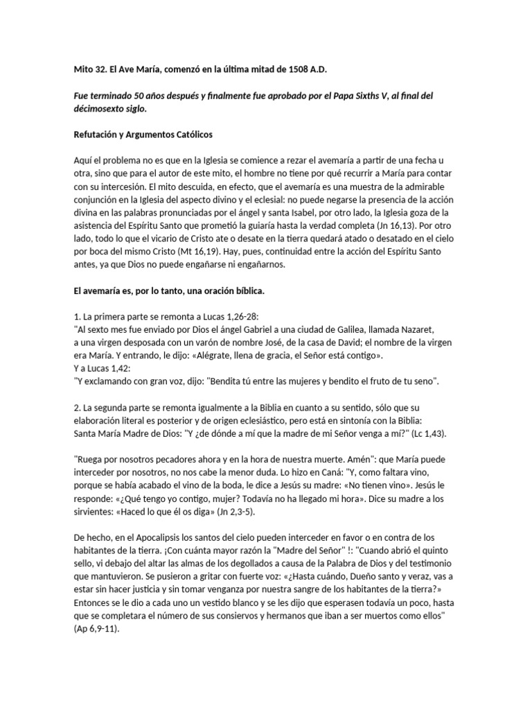 Mito 32 | PDF | María, madre de Jesús | Creencia religiosa y doctrina