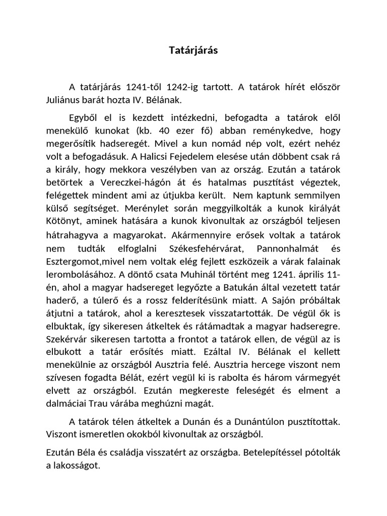 Tatárjárás | PDF