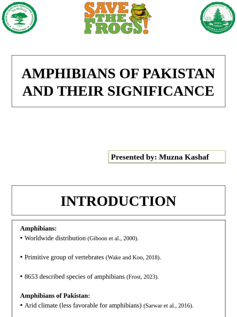 Amphibians of Pakistan (Presentation For Save The Frog Day) | PDF ...