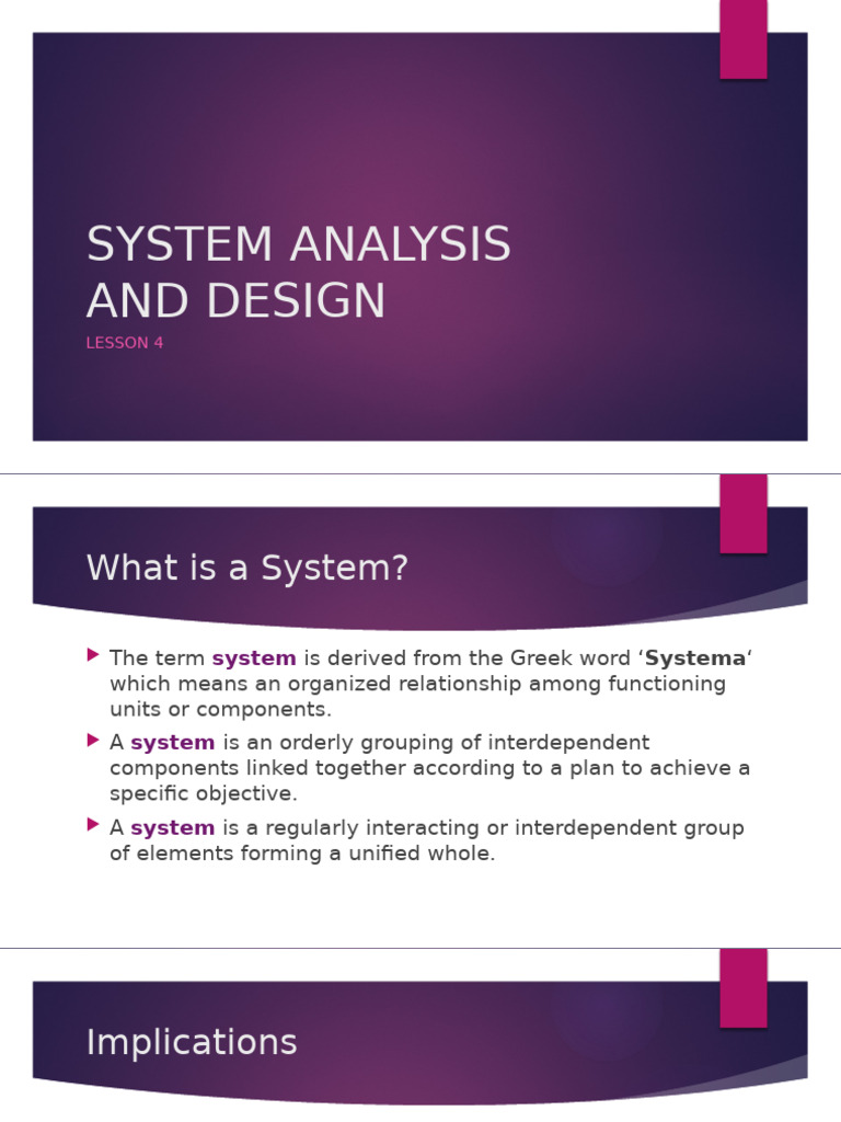 03A Systems Analysis and Design | PDF | System | Feedback