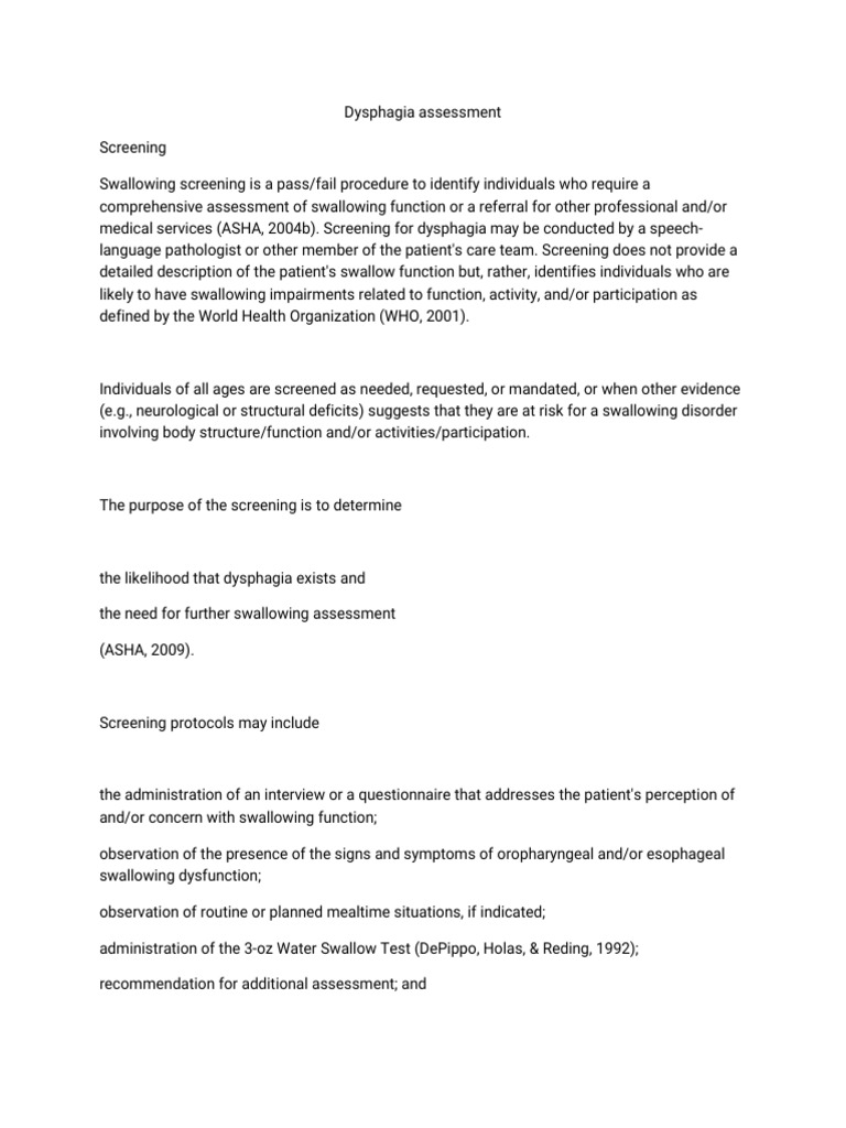 Dysphagia Asses-WPS Office | PDF