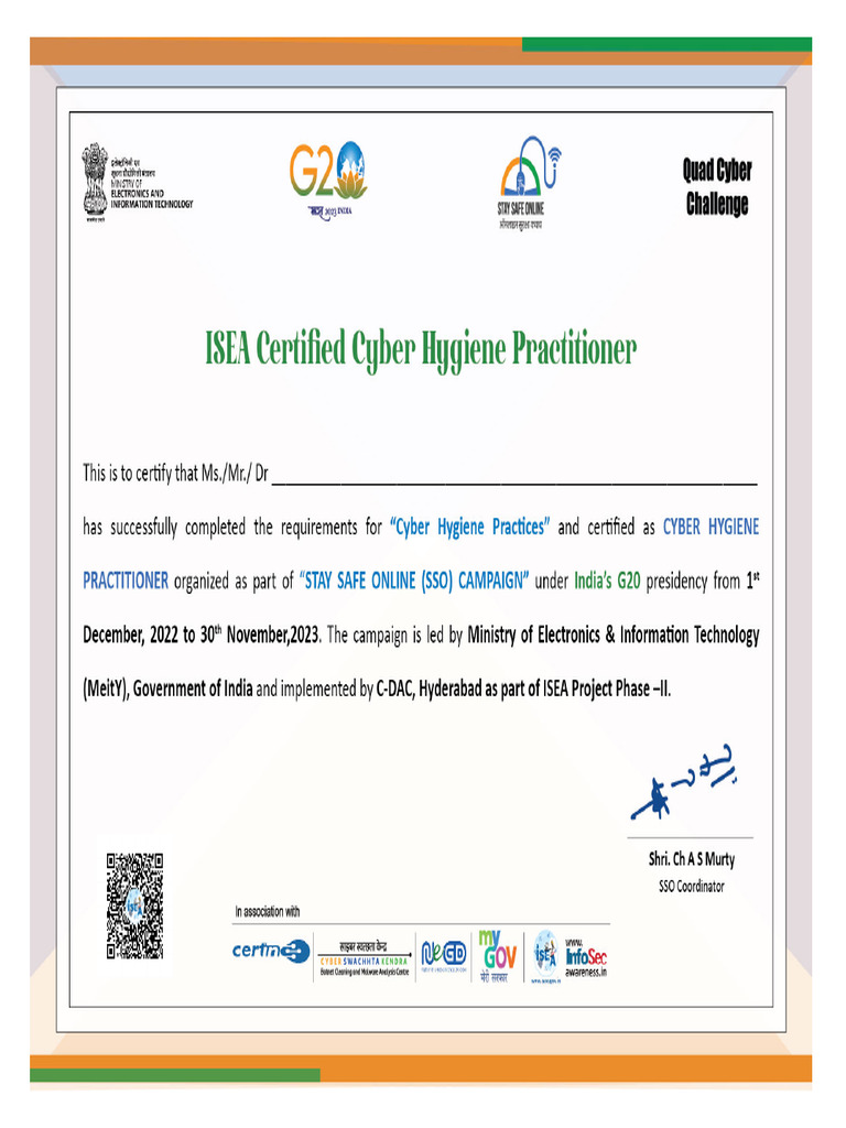 ISEA Digital Certificate | PDF