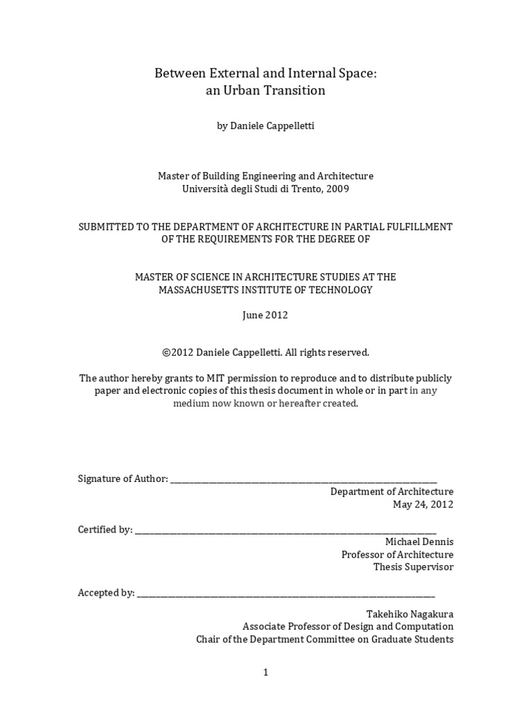 Between External & Internal Space An Urban Transition | PDF ...