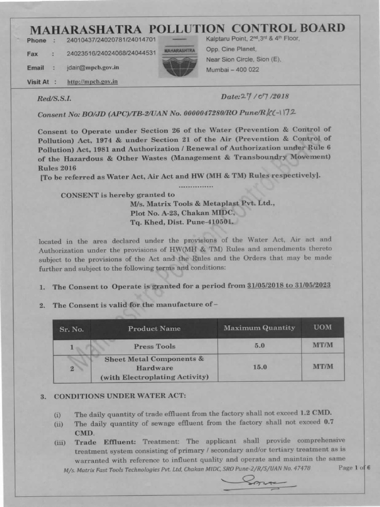Matrix Tools & Metaplast Pvt. LTD | PDF