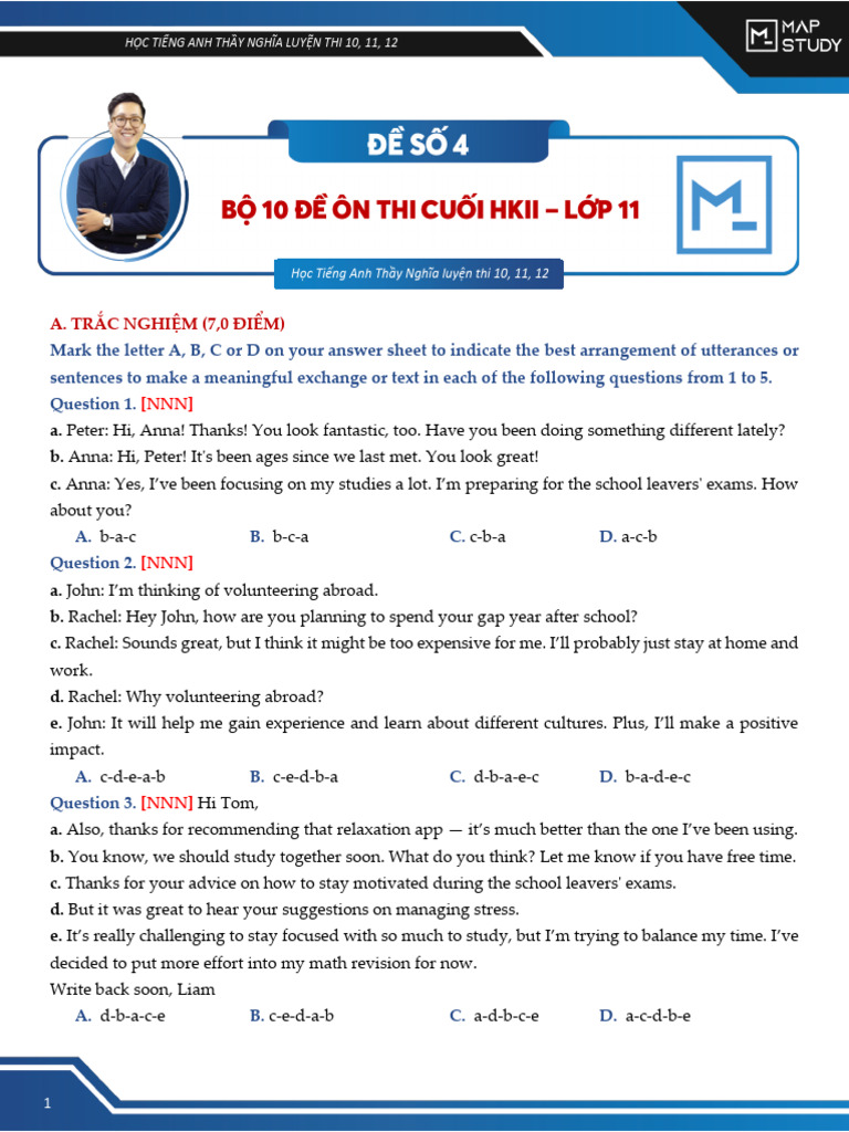ĐỀ THI CUỐI HKII SỐ 4 - BỘ 10 ĐỀ ÔN THI GIỮA HKII - LỚP 11 | PDF | Poverty | Poverty & Homelessness
