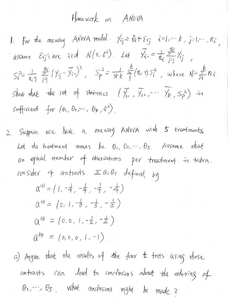 Homework 6 (ANOVA) | PDF