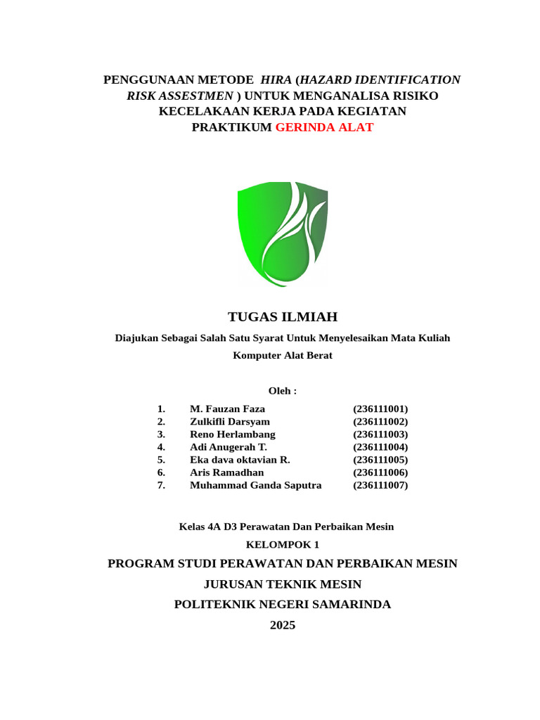 Penggunaan Metode Hira Dalam Praktek Gerinda Alat | PDF