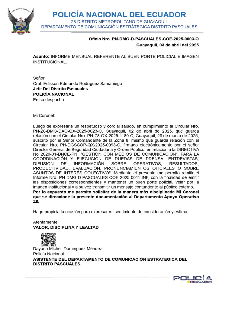 Oficio Nro. PN-DMG-D-PASCUALES-COE-2025-0001-O-signed | PDF