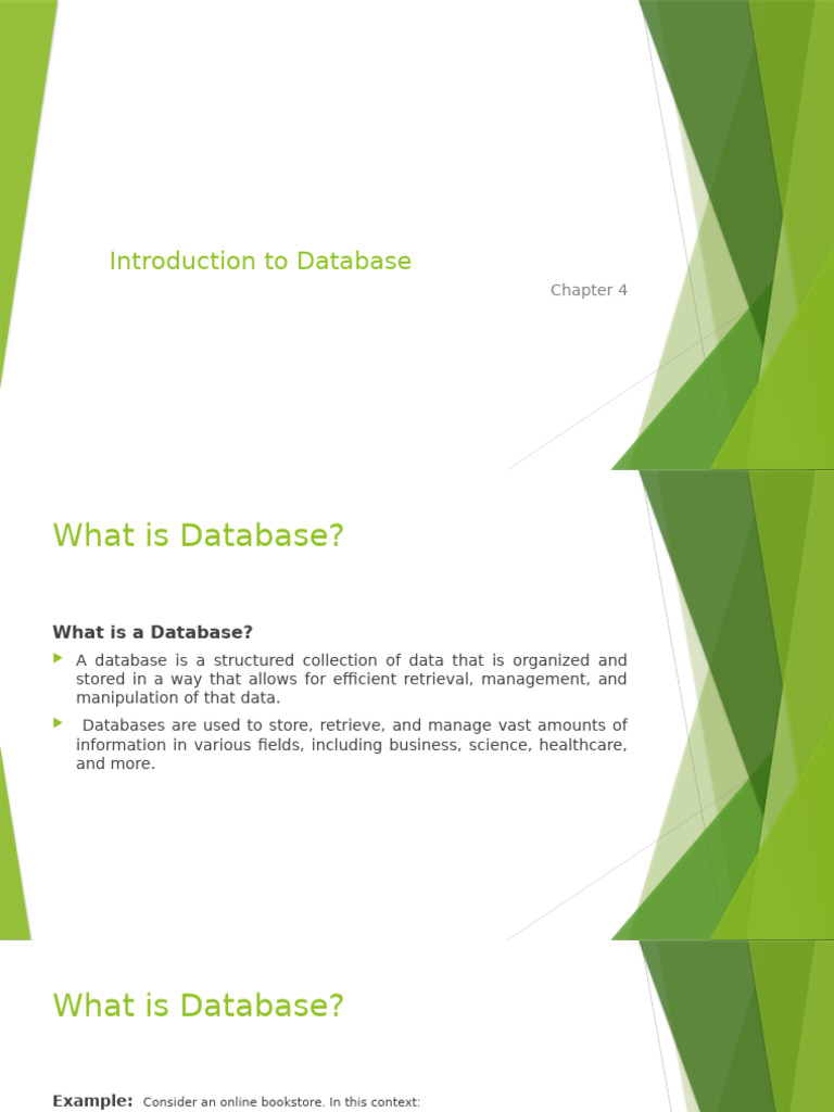 Chapter 4 Introduction To Database | PDF | Relational Database | Databases