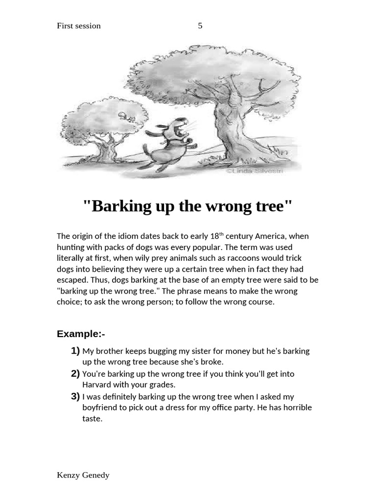 Barking Up The Wrong Tree First Session at Level 5 - 011235 | PDF