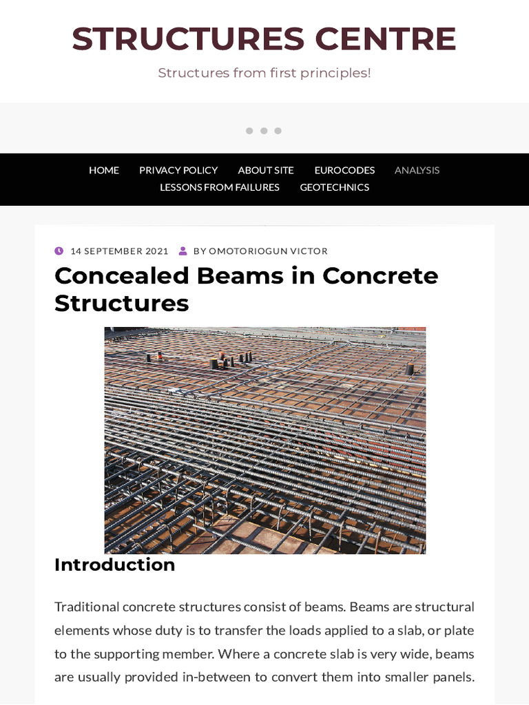 Concealed Beams in Concrete Structures - STRUCTURE | PDF | Beam ...