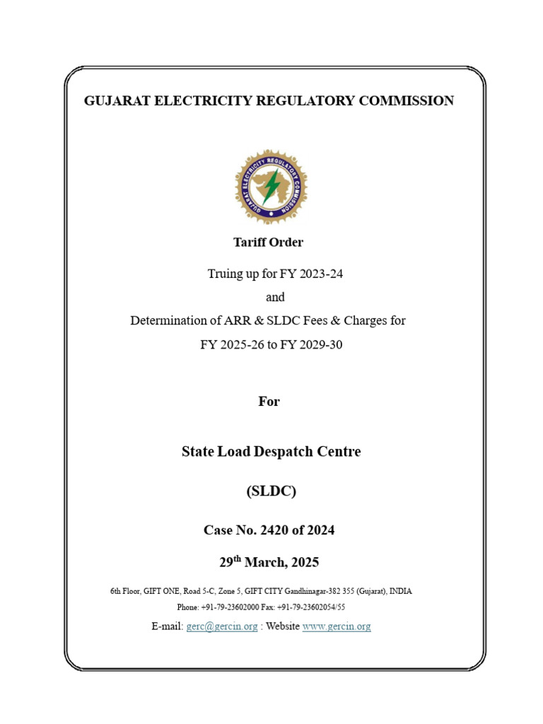 Tariff Order For SLDC | PDF | Expense | Capital Expenditure