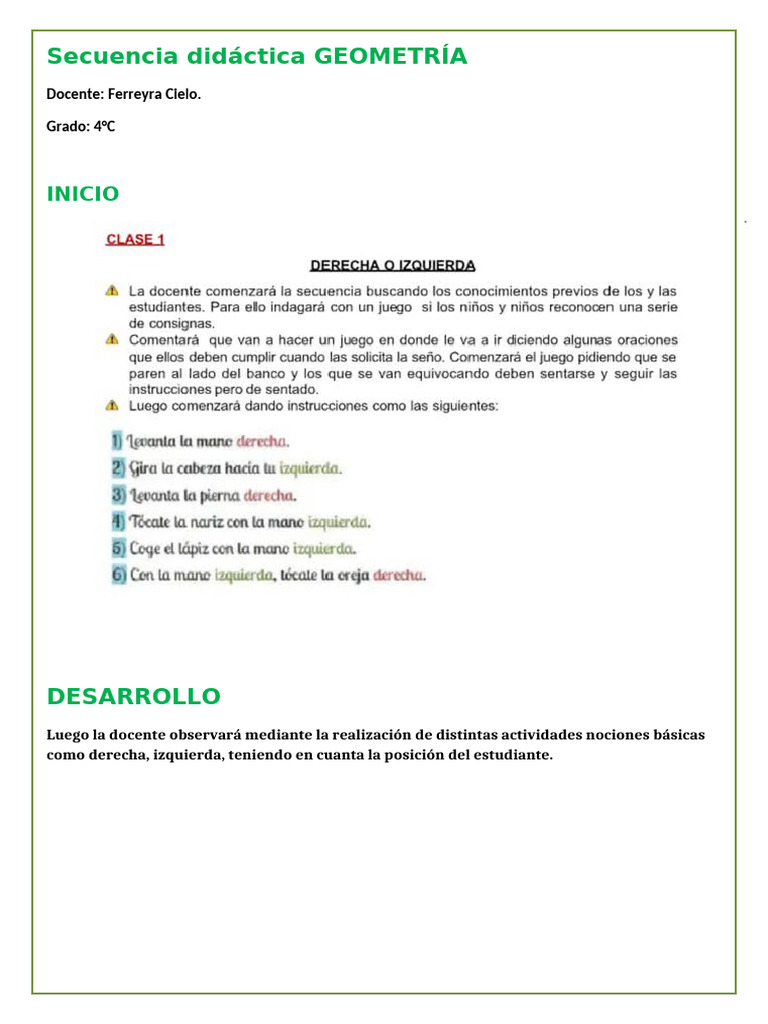 Secuencia Didáctica GEOMETRÍA | PDF