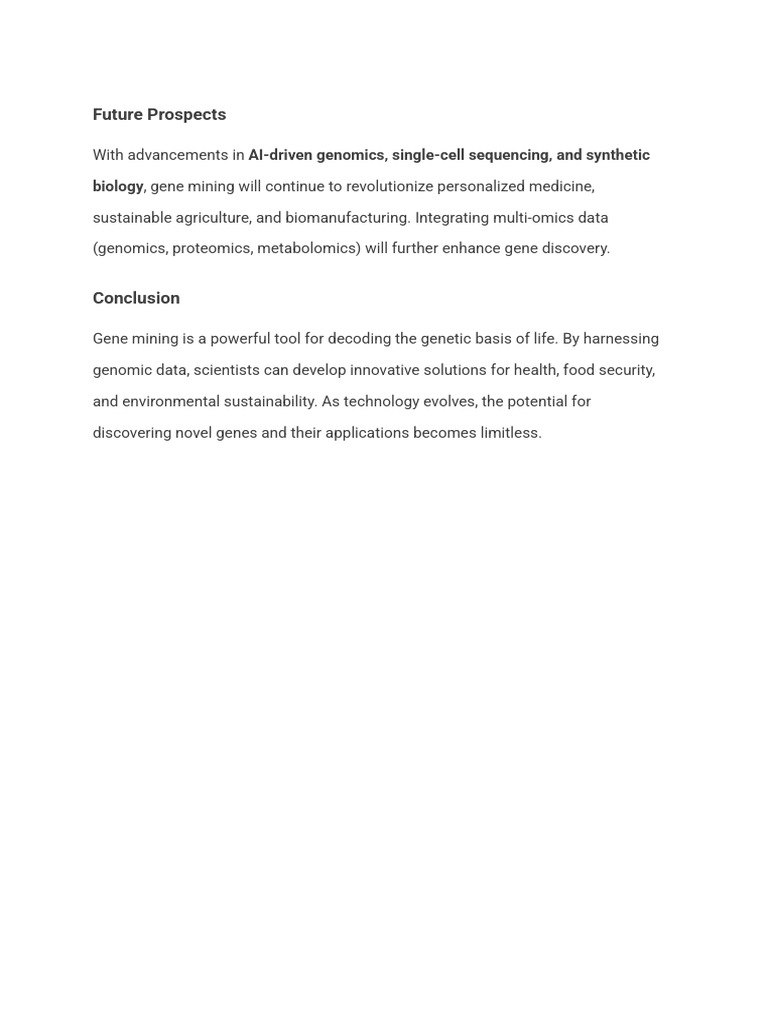 Challenges in Gene Mining Future Prospects | PDF