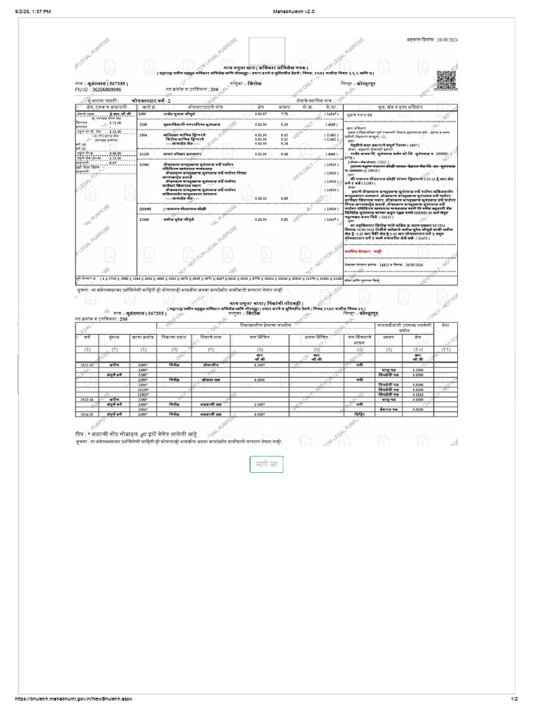 Maharashtra Bhumi Abhilekh) - A Land Record Website of Maharashtra State (India) That Provides 7 ...
