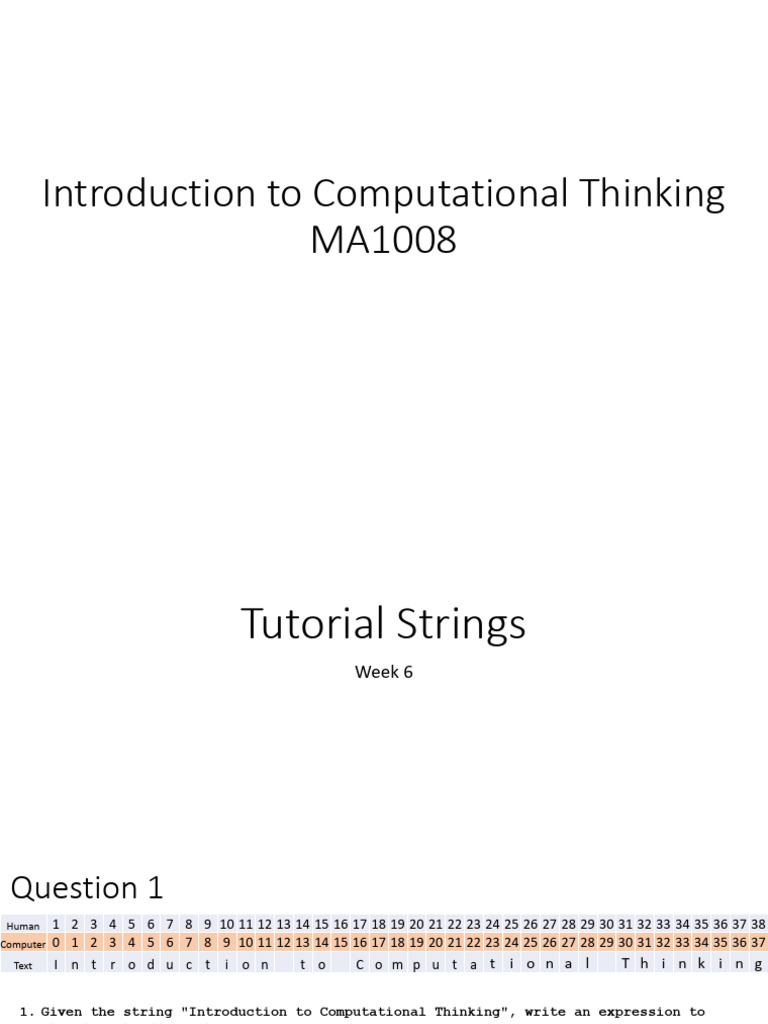 MA1008 Week 6 (Strings) | PDF | String (Computer Science) | Area