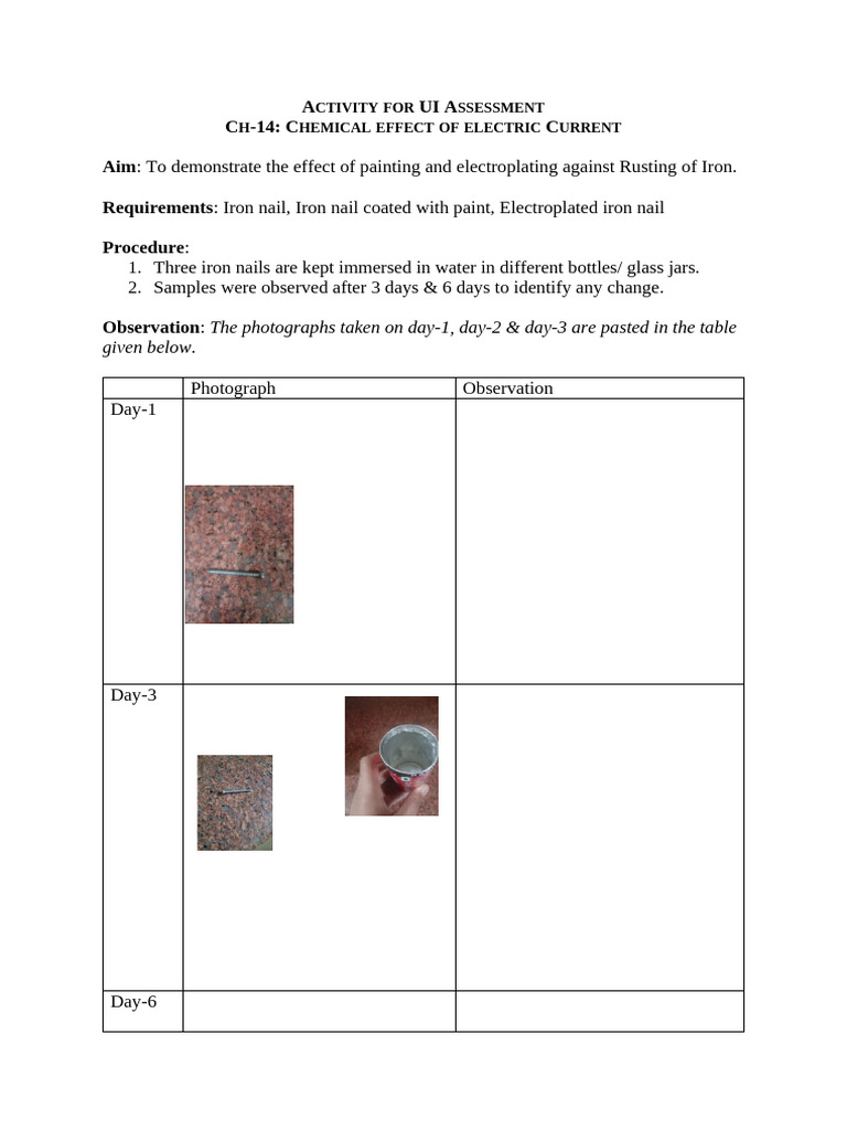 class%208%20activity%20electroplating | PDF