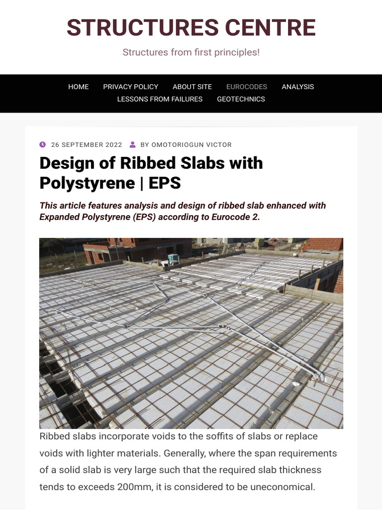 Design of Ribbed Slabs With Polystyrene EPS - ST VV | PDF | Drugs ...