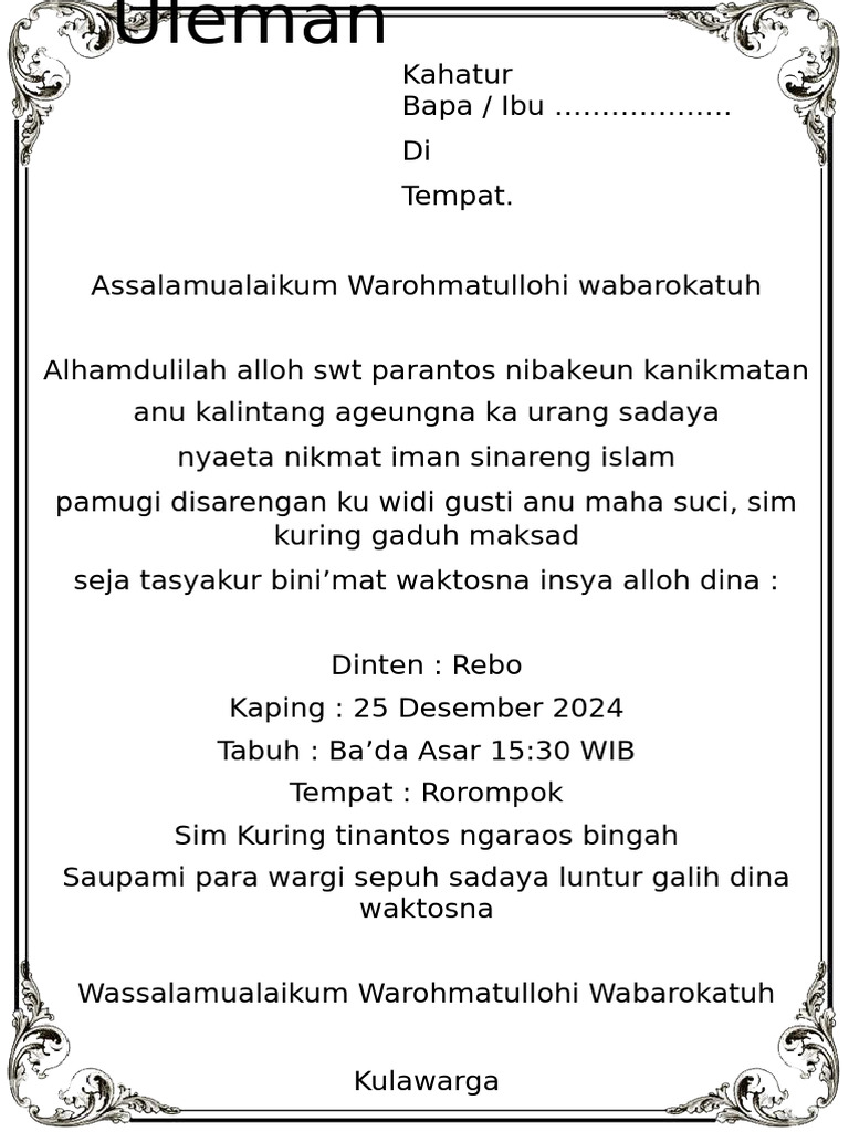 Uleman Sukuran Umumhcacu | PDF