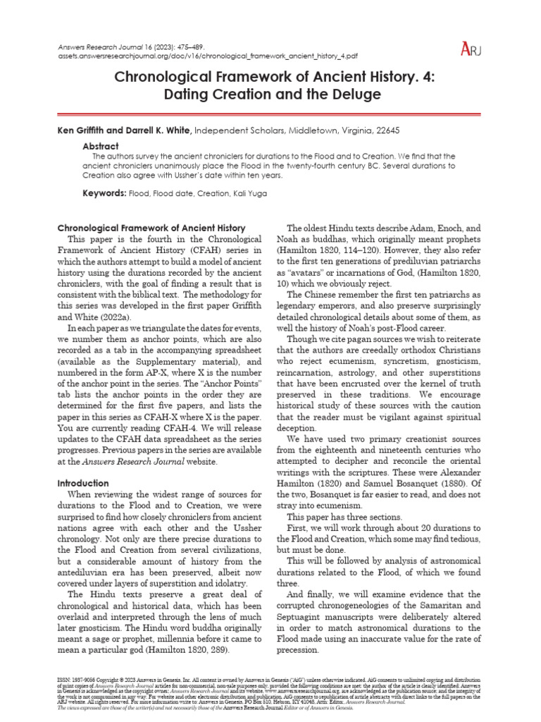 Chronological Framework Ancient History 4 | PDF | Zodiac | Genesis Flood Narrative