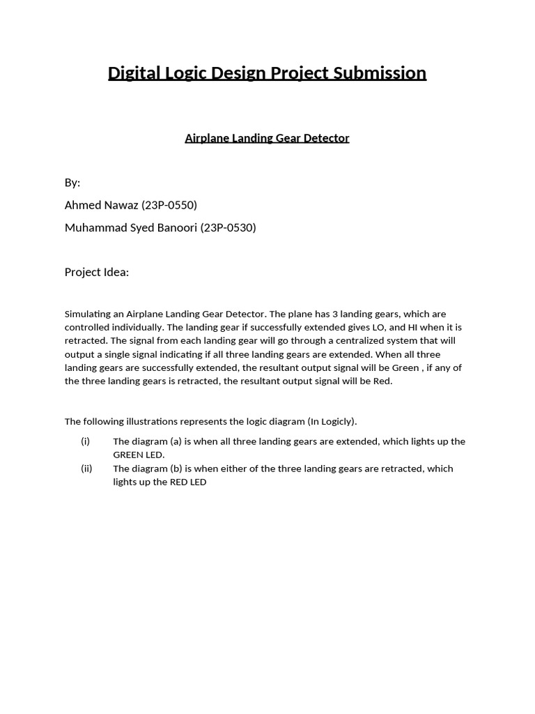 DLD Project. Airplane Landing Gear Simulator | PDF