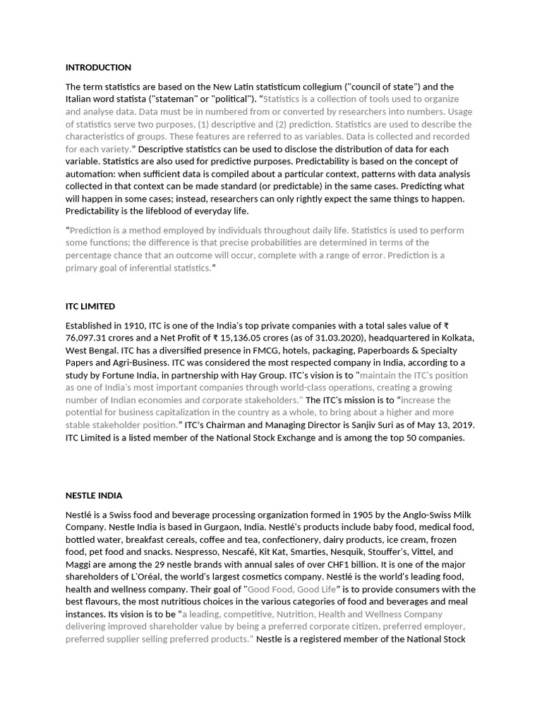 Document 29 | PDF | Nestlé | Statistics