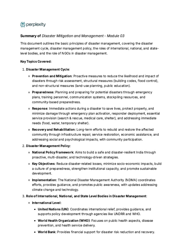 Disaster Mitigation Module 3 | PDF | Emergency Management | Civil Defense