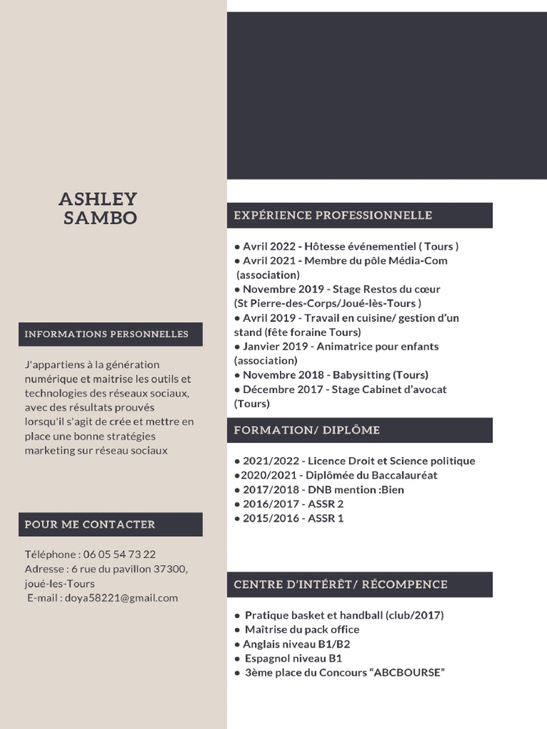 CV Ashley ! | PDF
