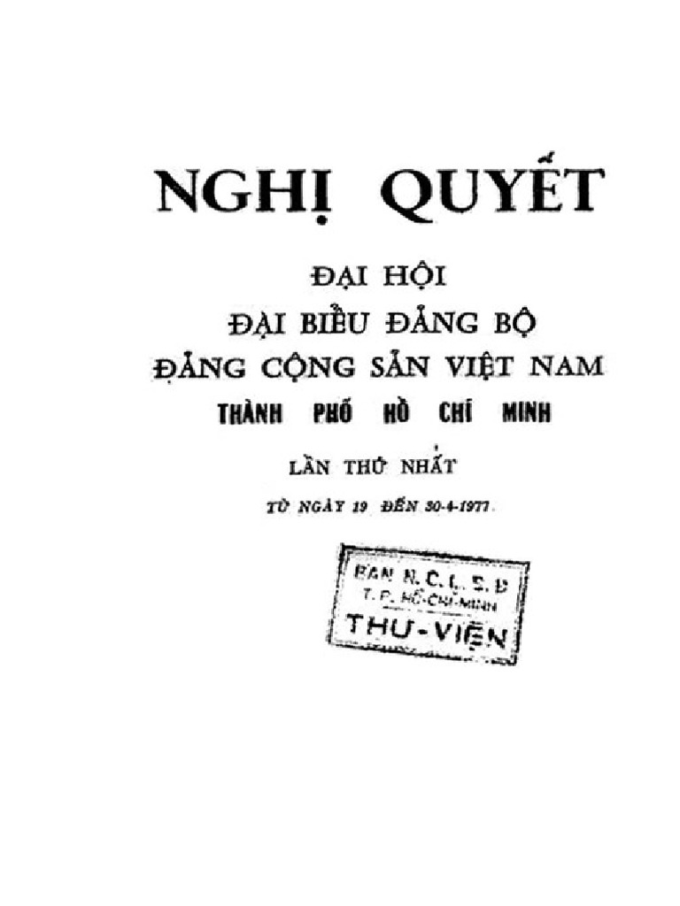 Nghi quyet Dai hoi Dang bo TPHCM lan I_FF | PDF