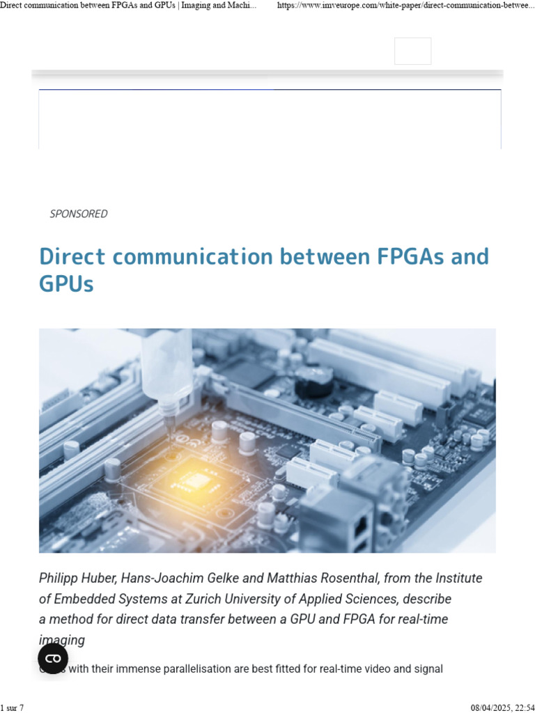 Direct communication between FPGAs and GPUs _ Imaging and Machine Vision Europe | PDF | Field ...