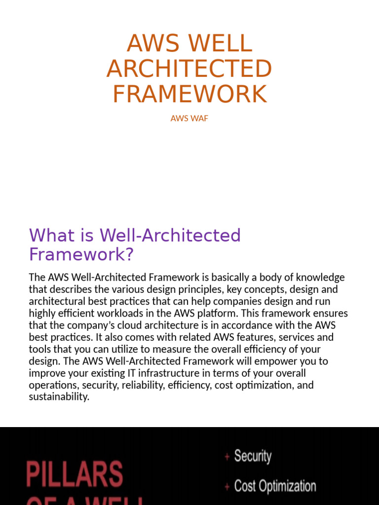 Aws Well Architected Framework | PDF | Cloud Computing | Reliability Engineering