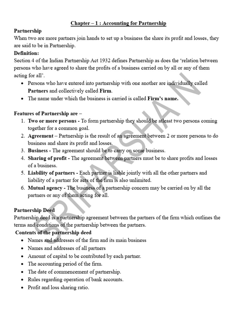 Partnership Accounting Essentials Guide | PDF | Partnership | Debits ...