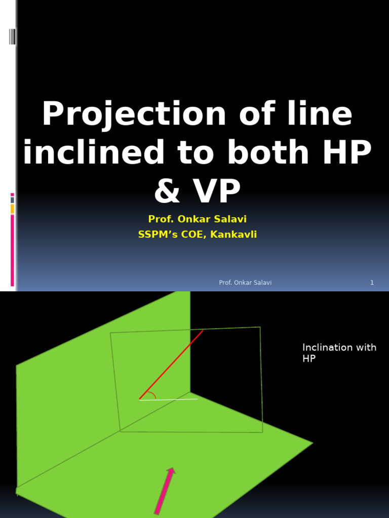 Projection of Line Inclined To Both HP & VP | PDF | Angle | Geometric ...
