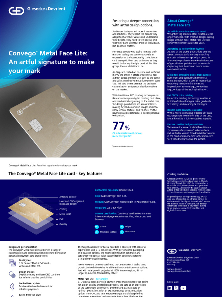 Brochure G D Convego Metal Face Lite | PDF | Brand